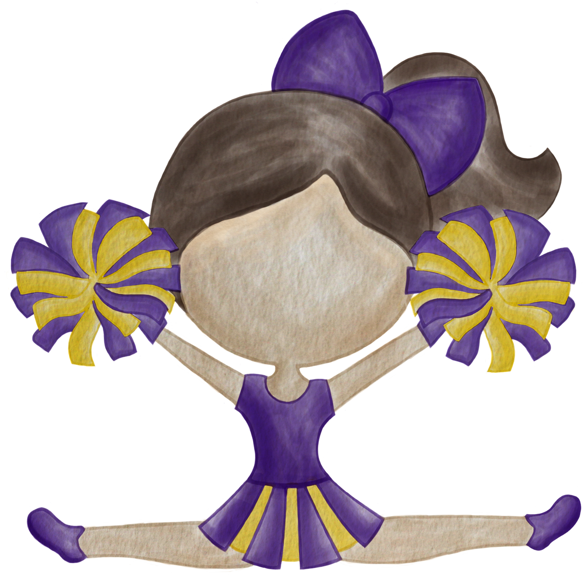 Personalized Purple & Gold Cheerleader Printed Shirt | Stitch NOLA